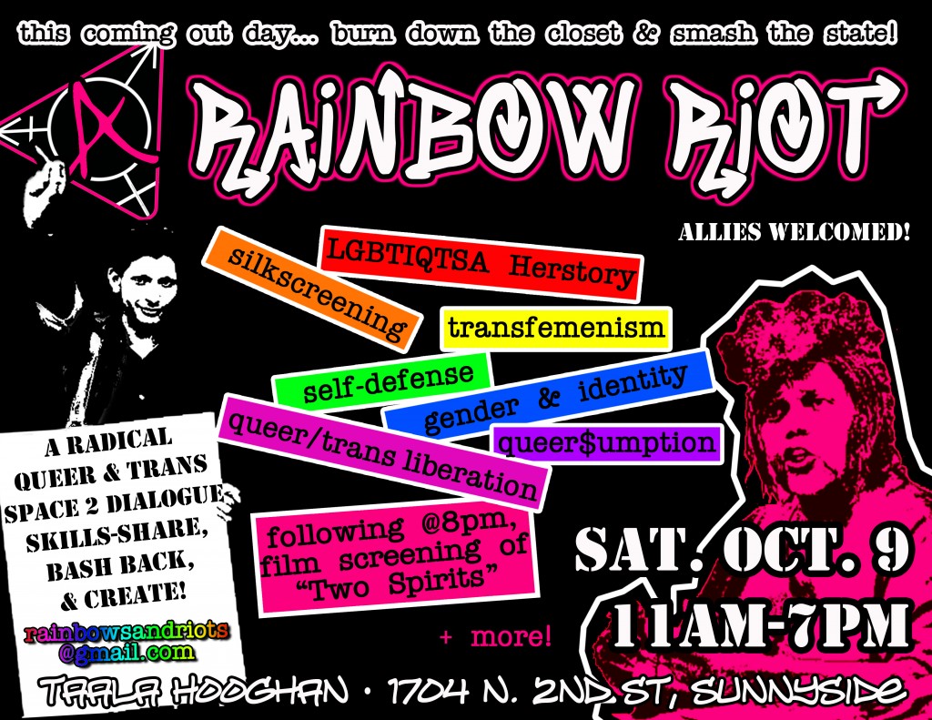 Rainbow Riot & “Two Spirit” Film Screening – Taala Hooghan Infoshop